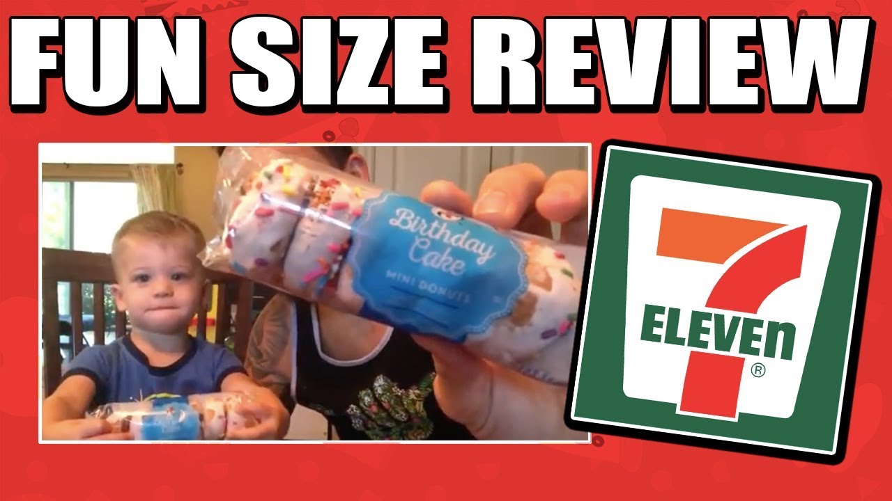 Fun Size Review: 7-Eleven's Birthday Cake Mini Donuts - YouTube