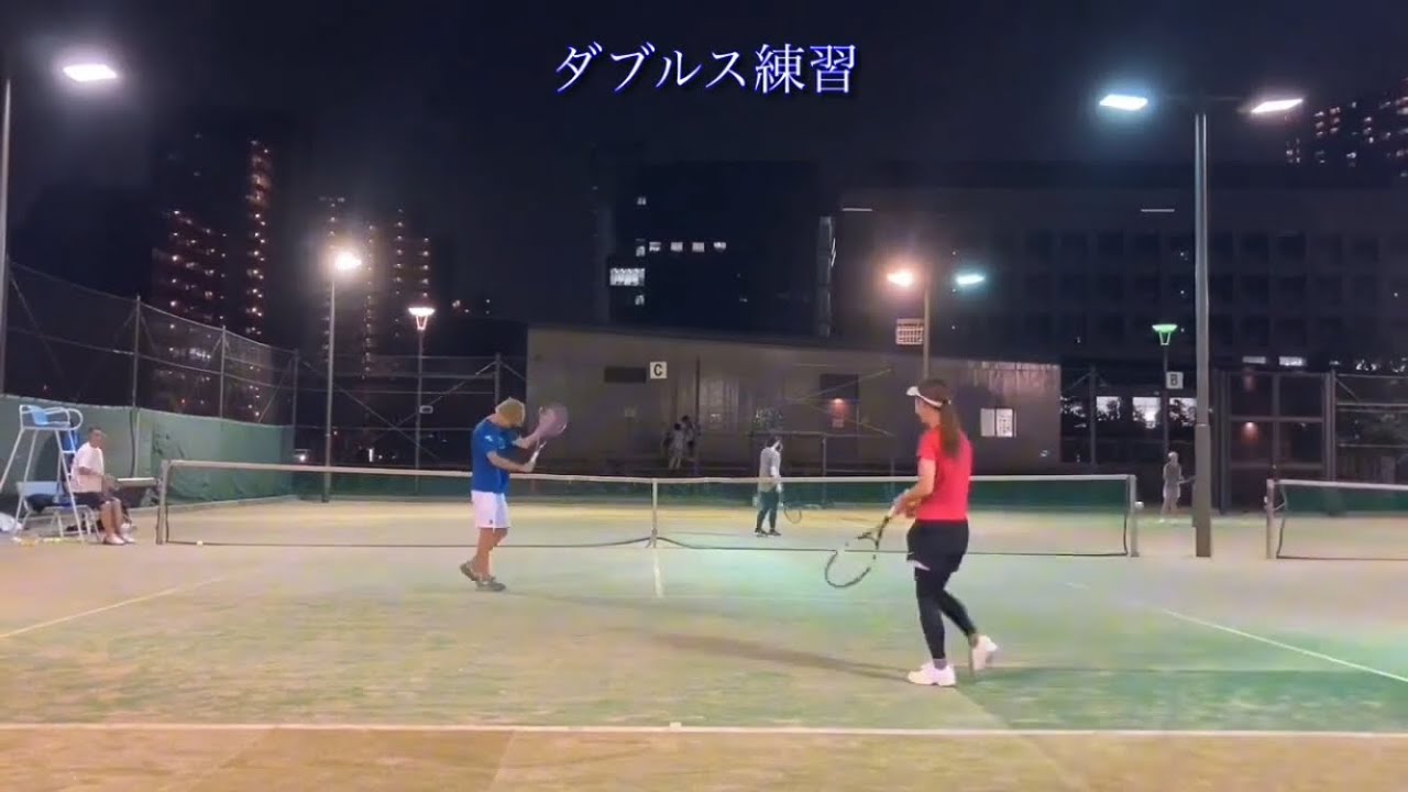 8人でダブルス練習:Tennis Doubles Practice - YouTube