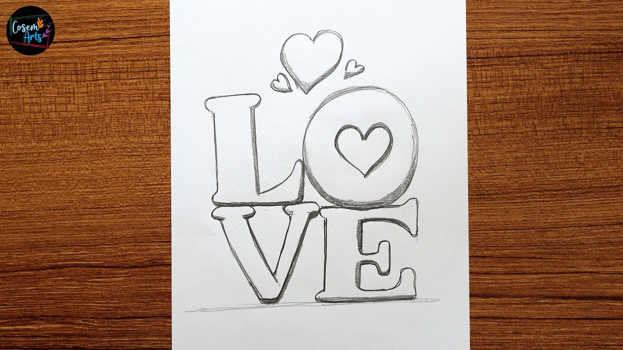 How to Draw Love Step by Step Easy || Valentine's Day Drawing - YouTube