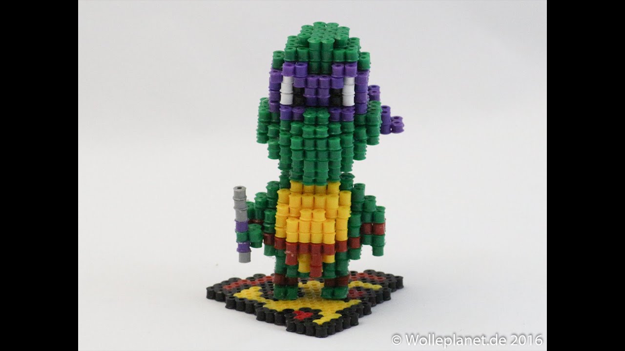 Perler Bead 3D Turtle Donatello - YouTube