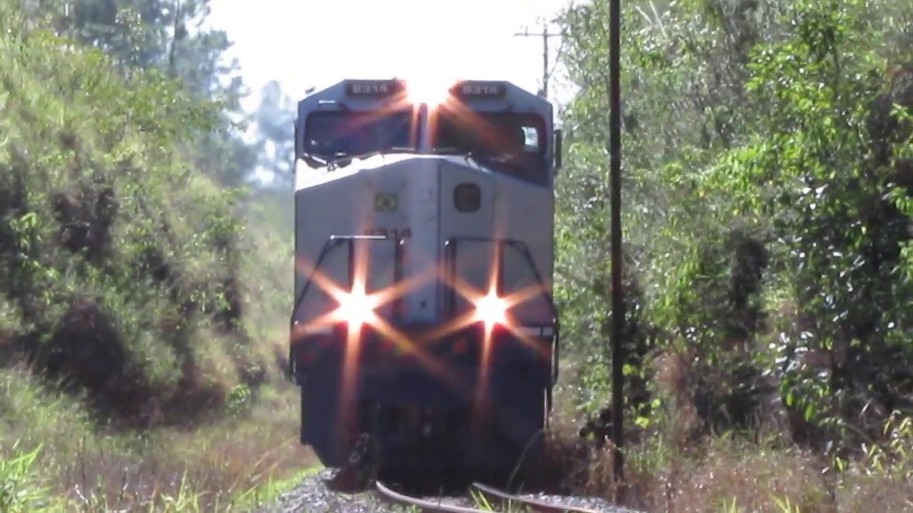 Trem com trio de DASH-9 #8314 RUMO #8308 e #8312 ALL - YouTube
