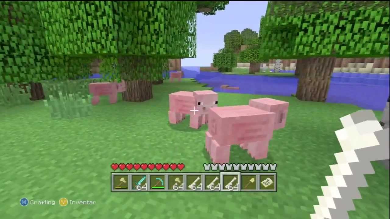 Cute little pigs in Minecraft Xbox360 Version - YouTube