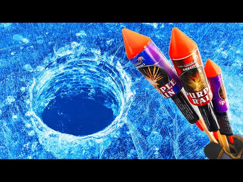 EXPERIMENT: Various Fireworks UnderWater and Under Ice