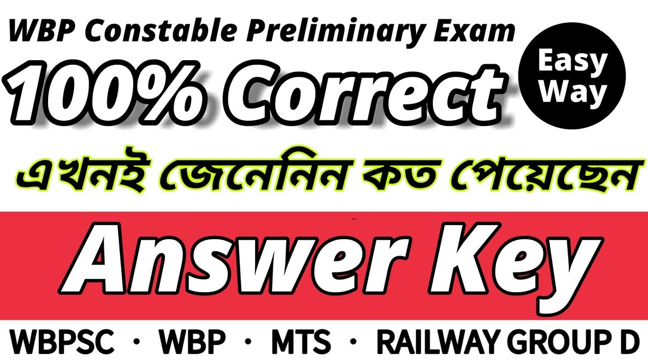 ANSWER KEY - WBP Constable Preliminary - YouTube