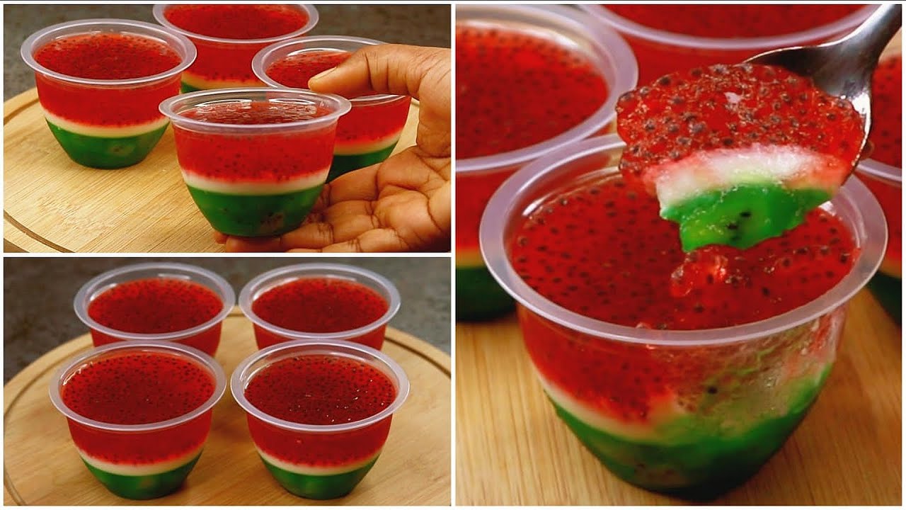 Watermelon Jelly Cup | Watermelon Pudding Recipe | Watermelon Jello Pudding Cup | PandS - YouTube
