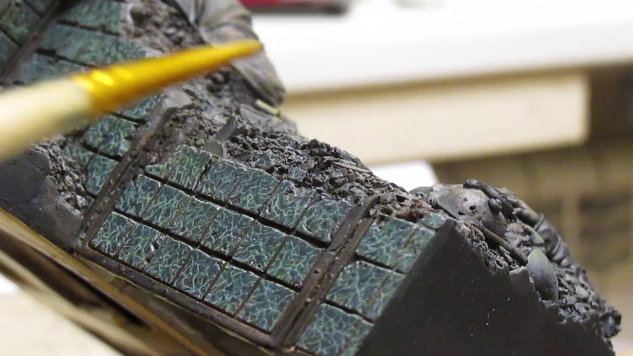 Marble tiles painting - YouTube
