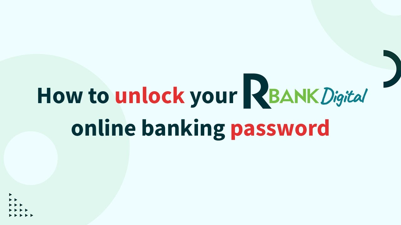 How to unlock your RBank Digital online banking password - YouTube