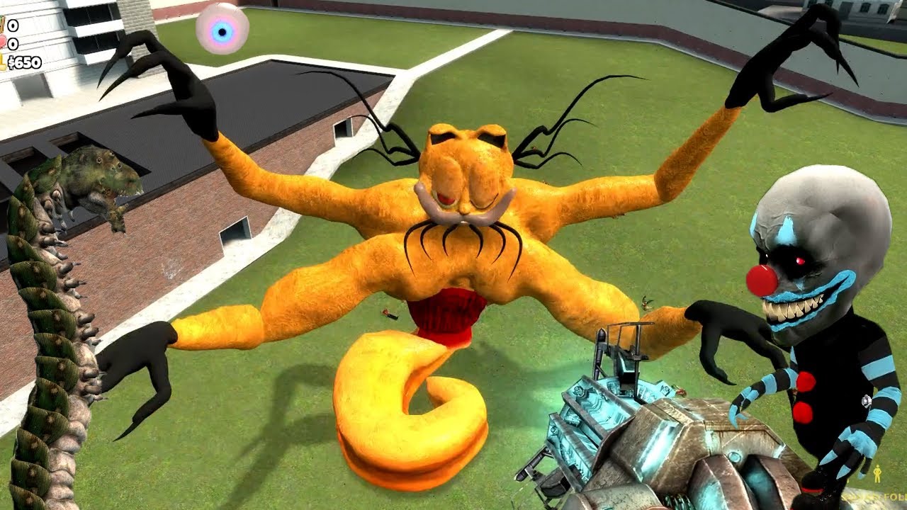 I fight with 🙀Garfield lasagna mutant, 🤡Clown Gremlin, Giant worm ...