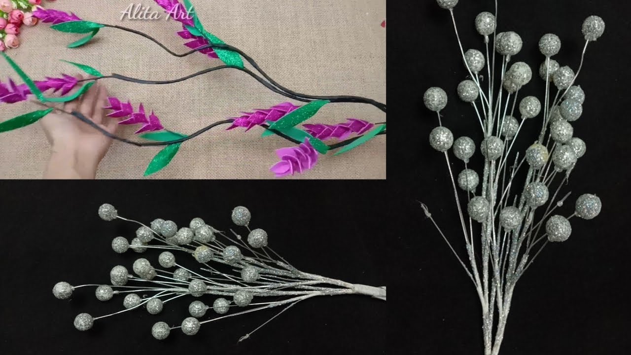 2 Design Flowers | 2 Cara membuat bunga dari Foam & Mutiara - YouTube