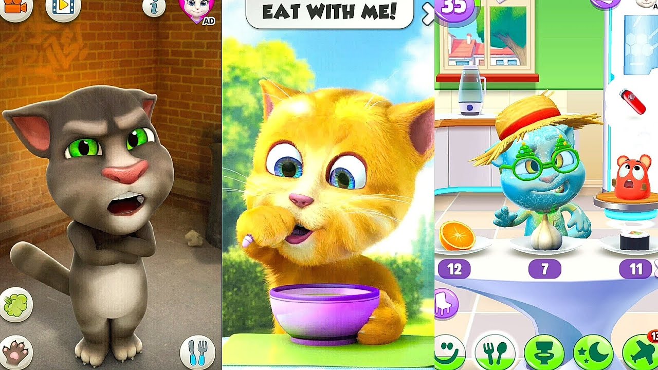 Talking Tom cat Vs talking ginger Vs talking tom funny gameplay #17 ...