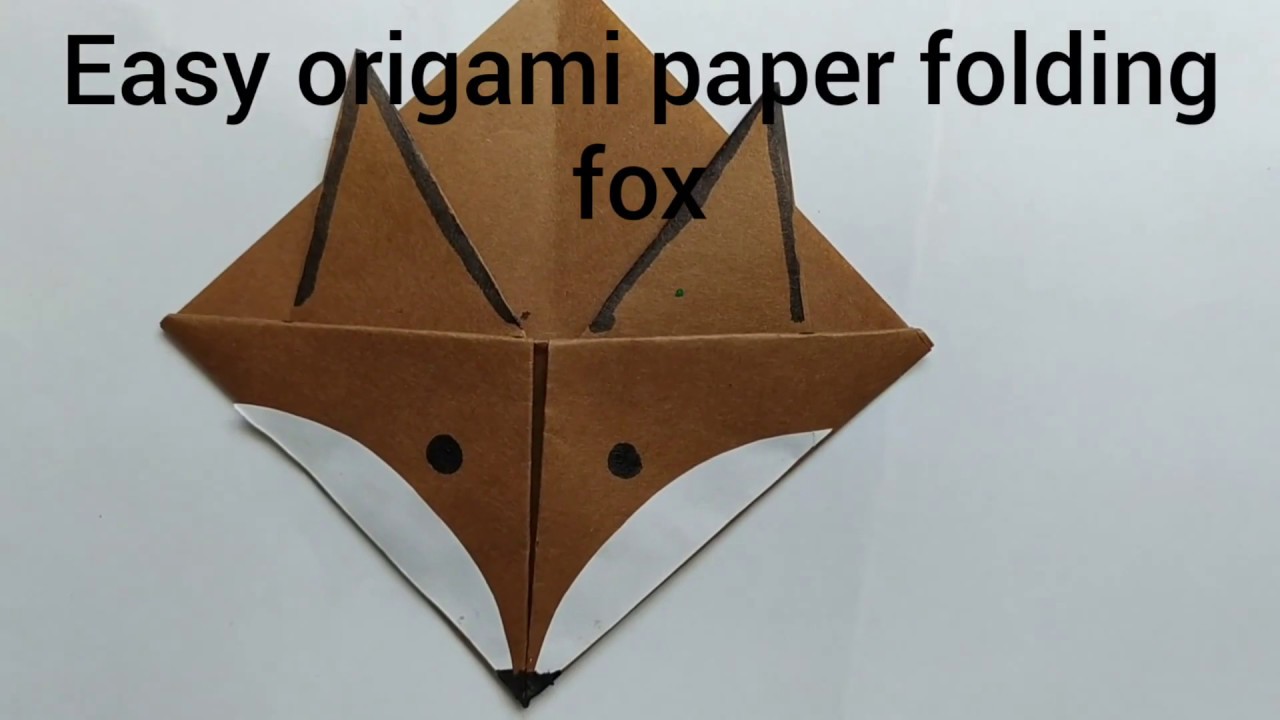 Easy origami paper folding fox - YouTube