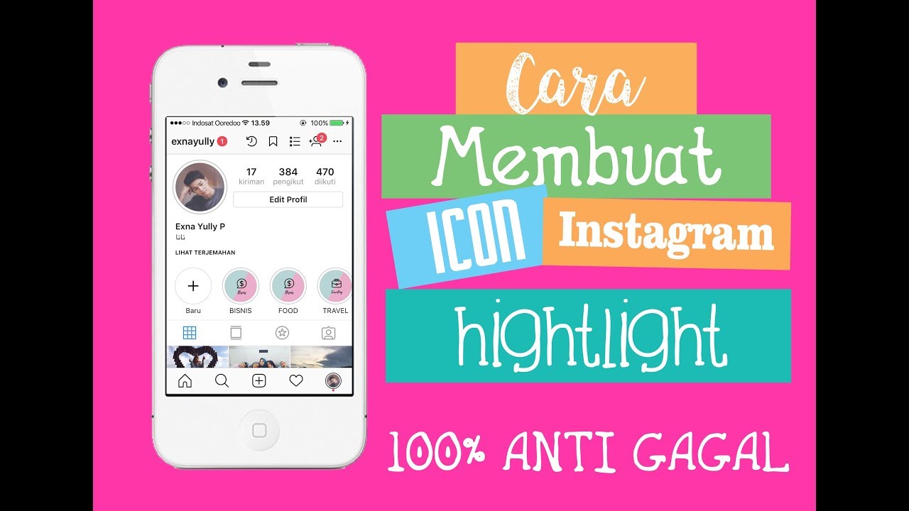 CARA MEMBUAT ICON INSTAGRAM HIGHTLIGHT SOROTAN || 100% BERHASIL (LAPTOP ...