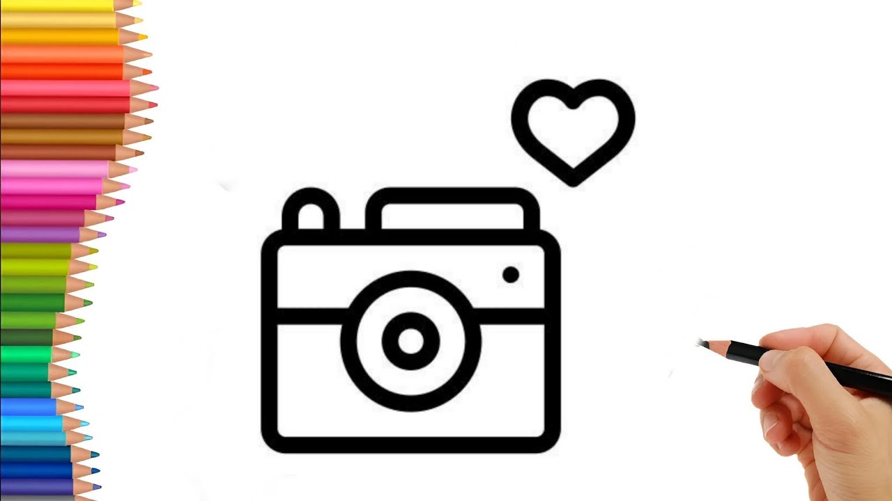 How to draw a Photo Camera Step by Step - YouTube