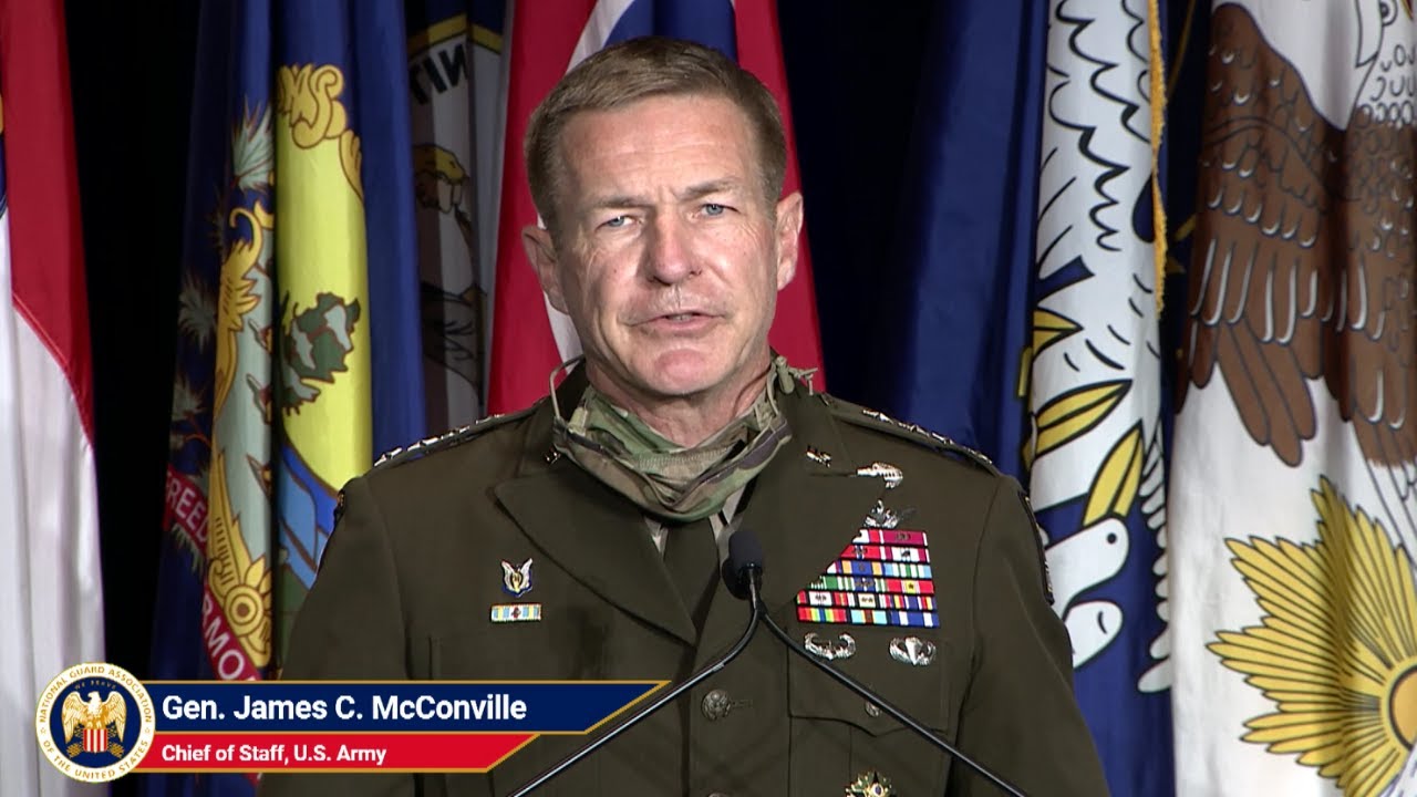 Chief of Staff for the U.S. Army Gen. James C. McConville speaks at the ...