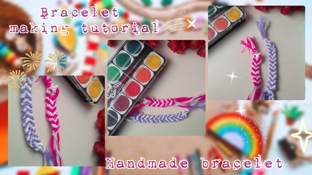 bracelet making tutorial with string - YouTube