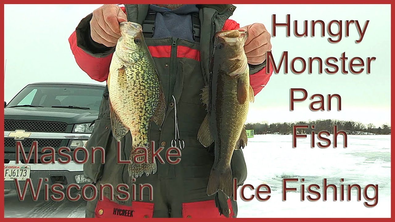 Lake Mason Wisconsin Ice Fishing Feb 25th 2015 - YouTube