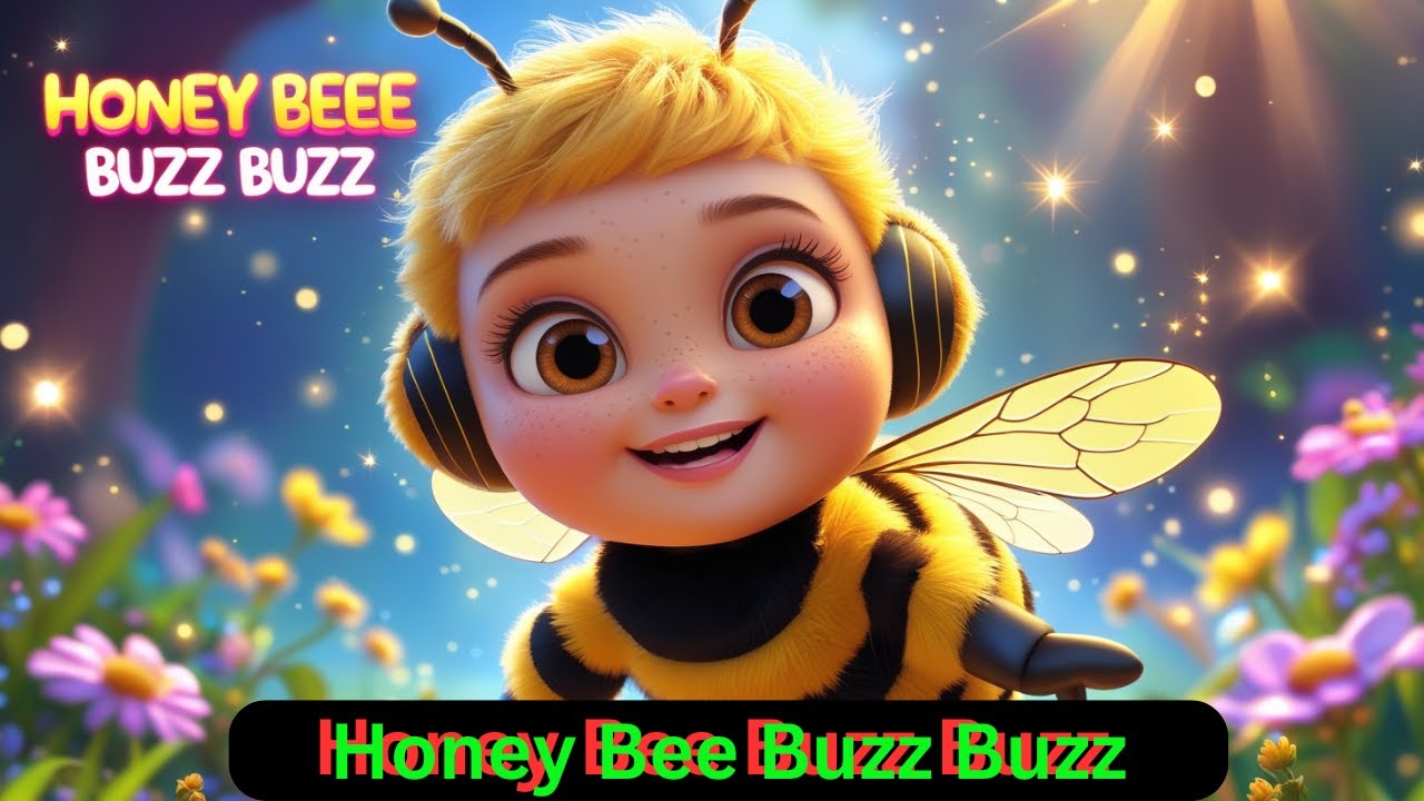 Honey Beee Buzzz Buzzz | Cute Bee Song for Kids | 3D Cartoon Nursery ...