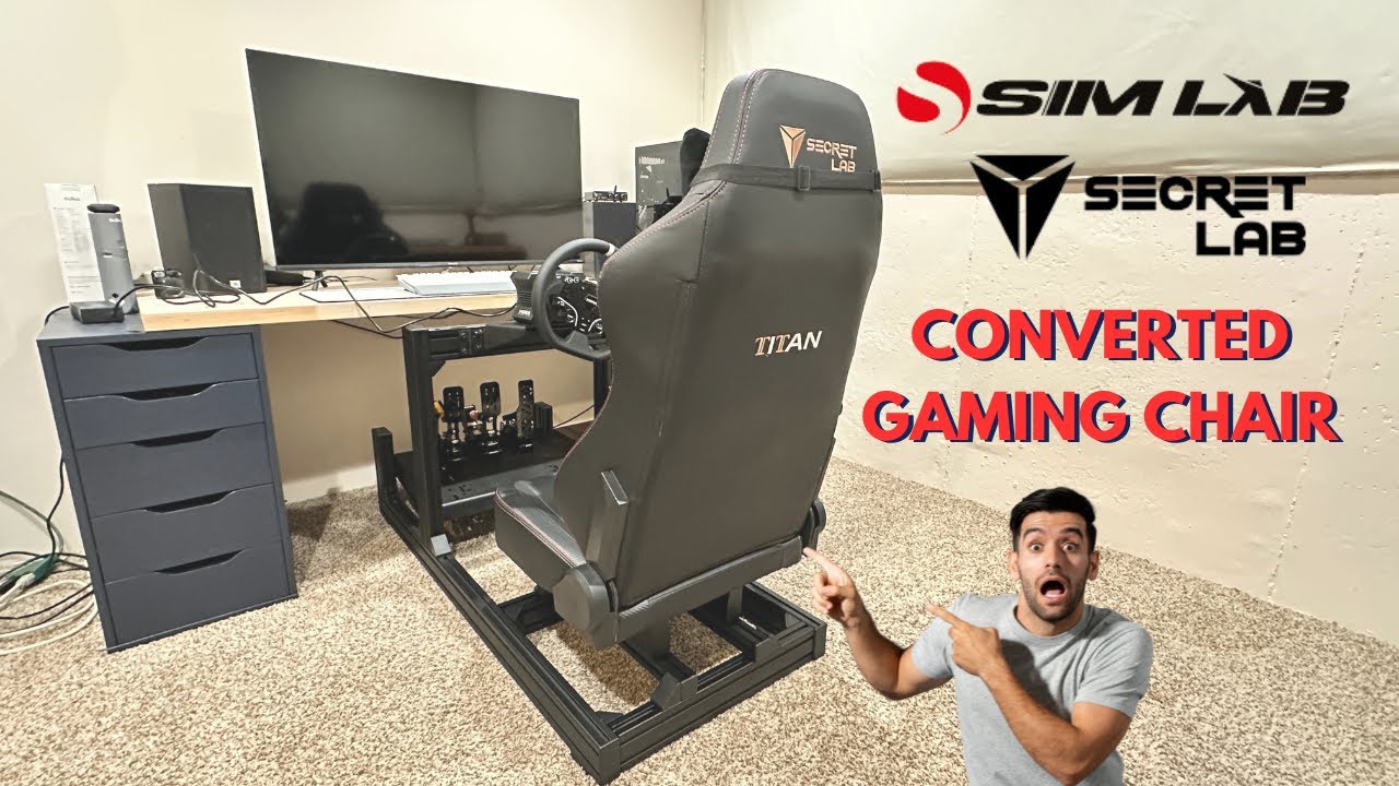 Secret Labs Gaming Chair Converted to Sim Racing Chair - YouTube