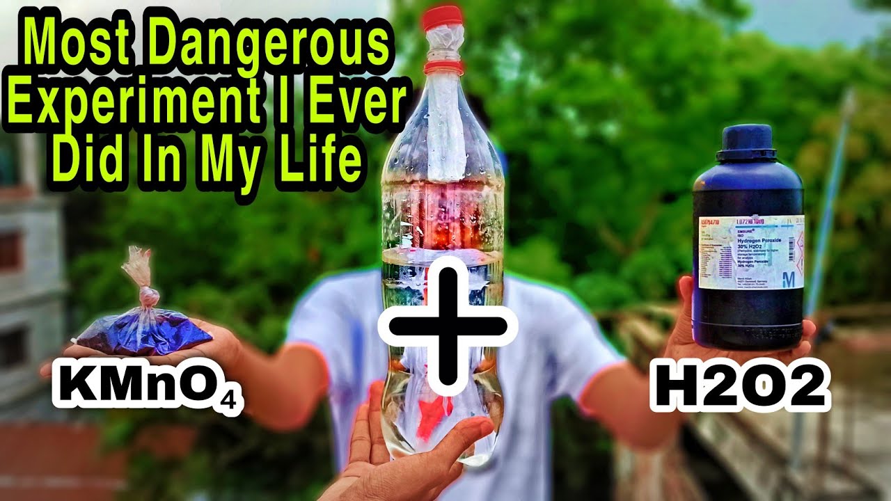 Mixing H2O2 And KMnO₄ With Bottle Closed - YouTube