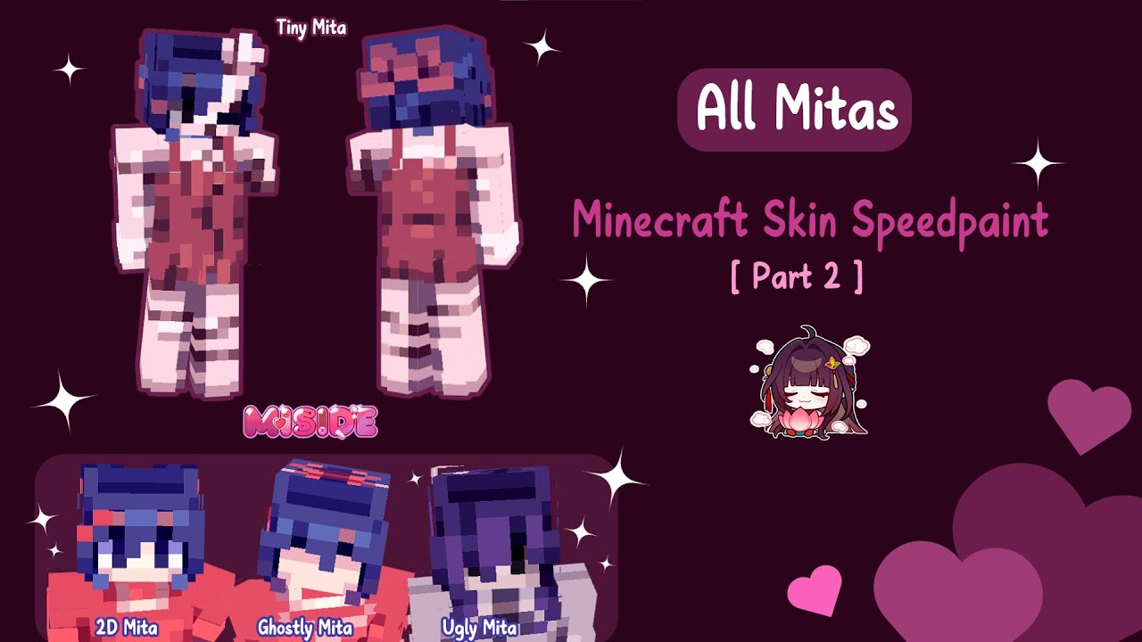 All Mitas (Miside) ~ Minecraft Skin Speedpaint | [Part two] - YouTube