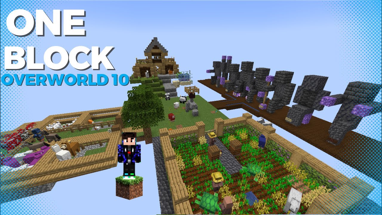 CONSTRUINDO O OVERWORLD NO ONE BLOCK 10 (MINEREI MUITO PARA FARMAR ...