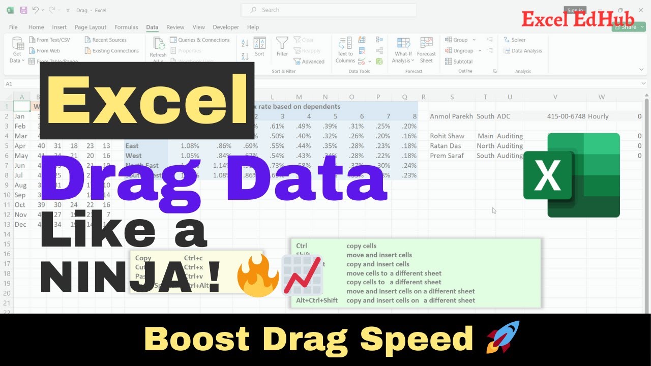 Drag Data Like a Ninja in Excel (Ctrl, Shift, Alt Hacks!) - YouTube