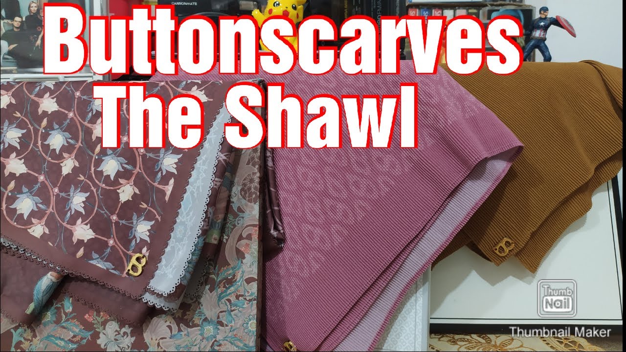 Buttonscarves' SHAWL - Ragam Pashmina Buttonscarves - Review - YouTube