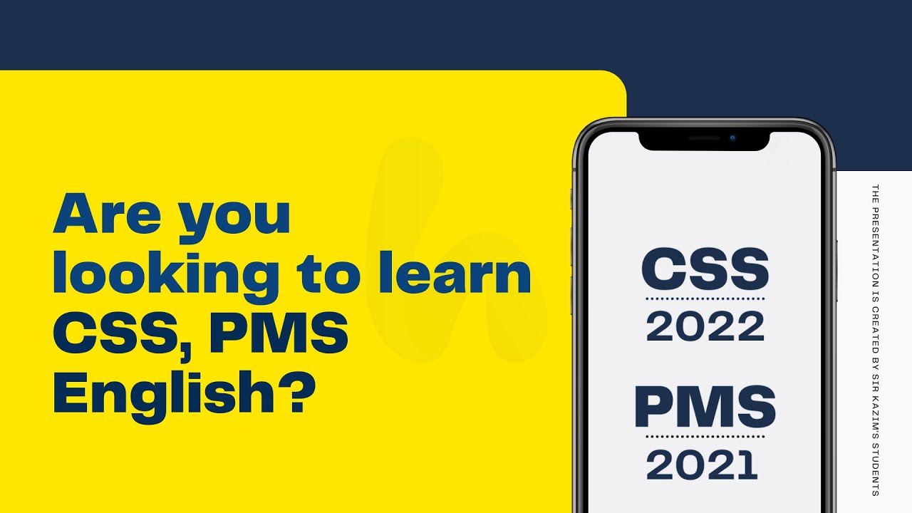 The Best CSS, PMS English Teacher in Pakistan | Sir Syed Kazim Ali ...