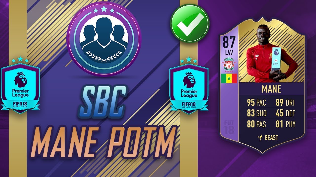 SOLUTION SBC SADIO MANE POTM ! - FIFA 18 ULTIMATE TEAM - YouTube