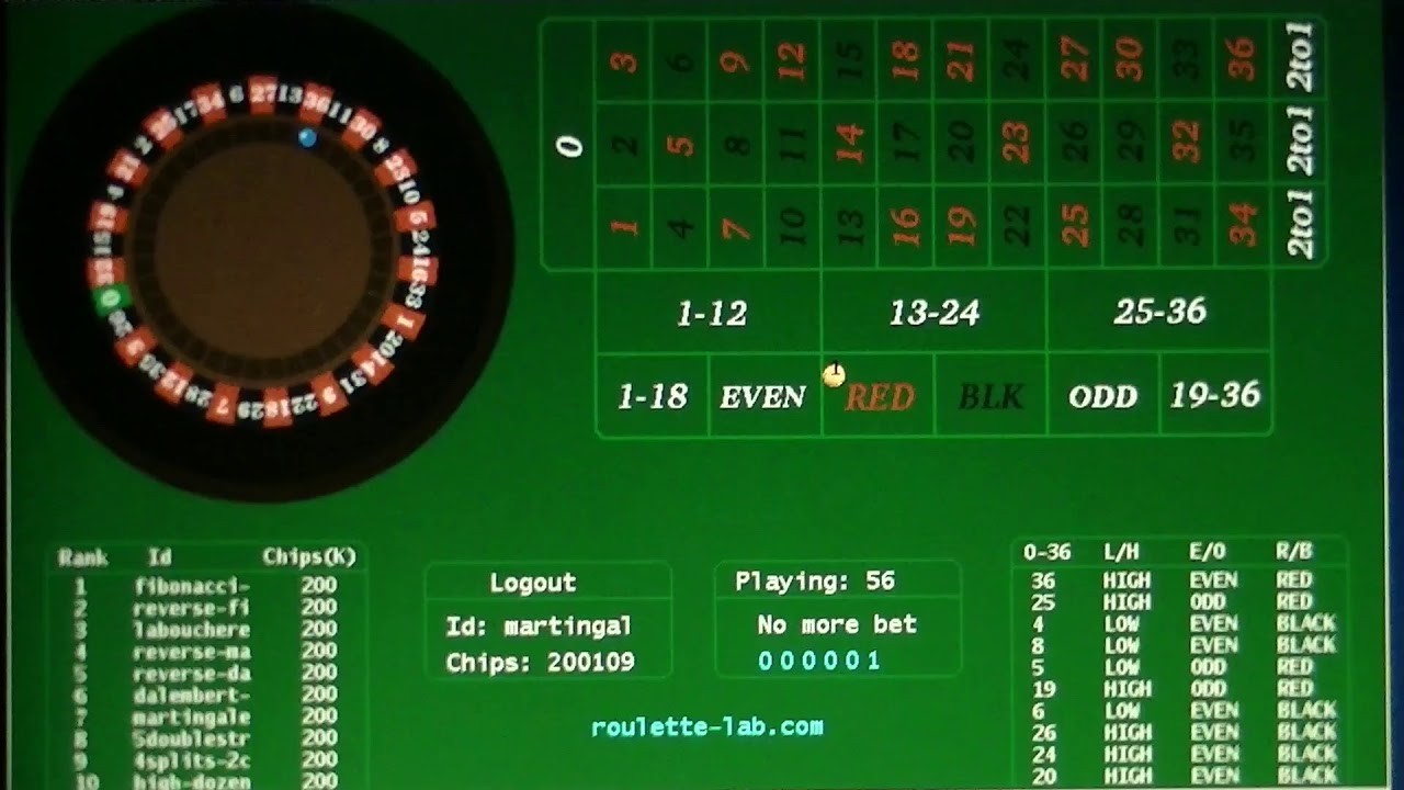 Practice roulette betting with the Martingale method #14 (using real ...
