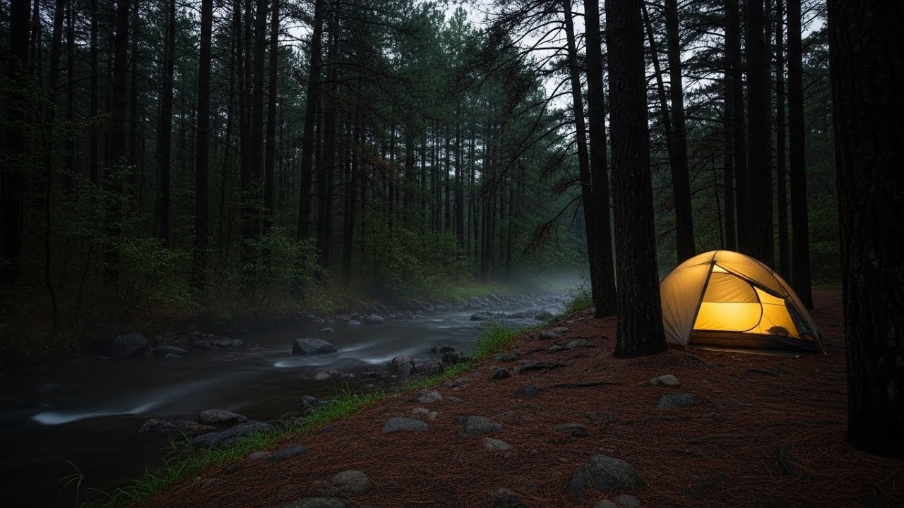 Relaxing Forest River Sounds at Night 🌲💧 Peaceful Nature Ambience for ...