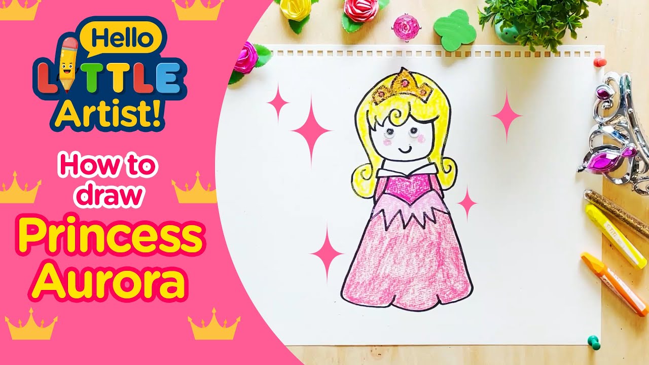 How to draw easy Aurora - Disney Princess - Sleeping Beauty | Draw ...