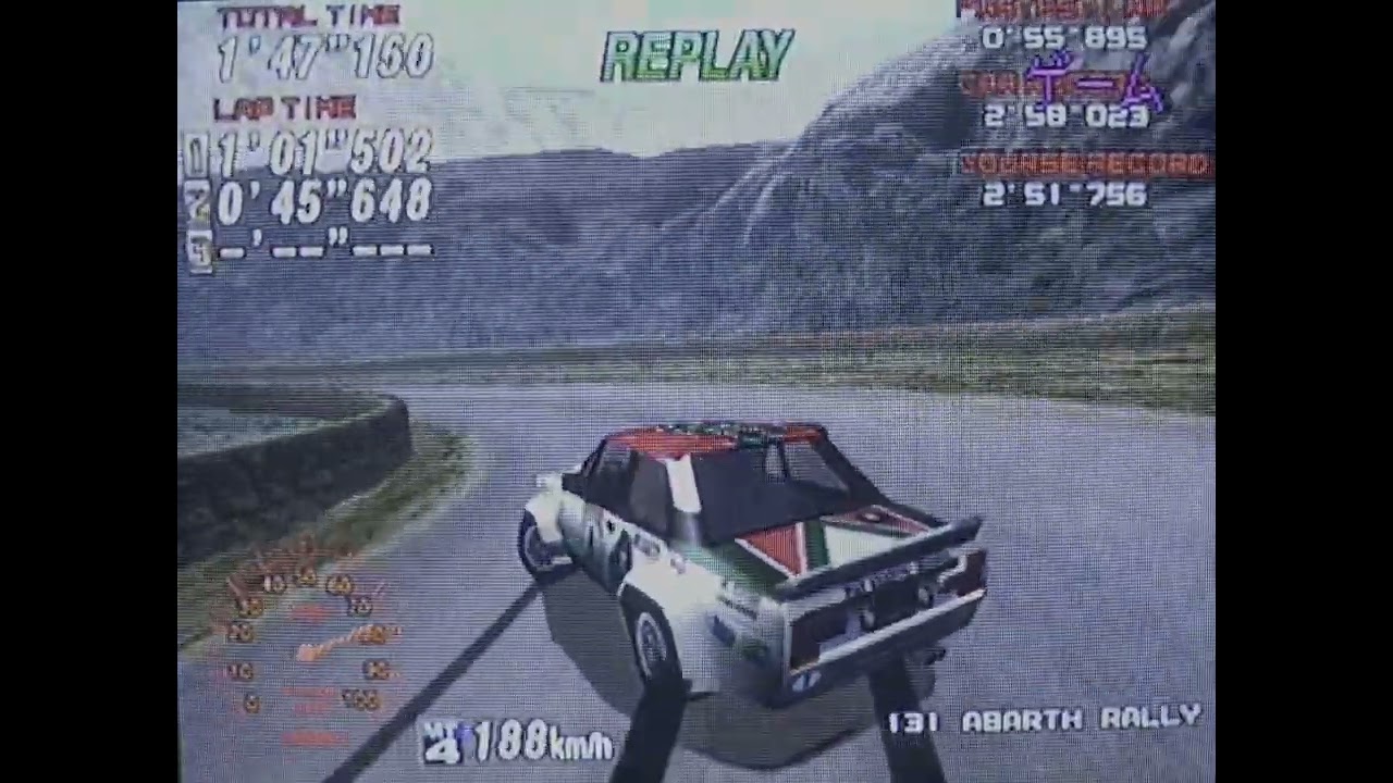 SEGA RALLY 2(DC)131 ABARTH RALLY TIME ATTACK MOUNTAIN SS2 2'58"023 ...
