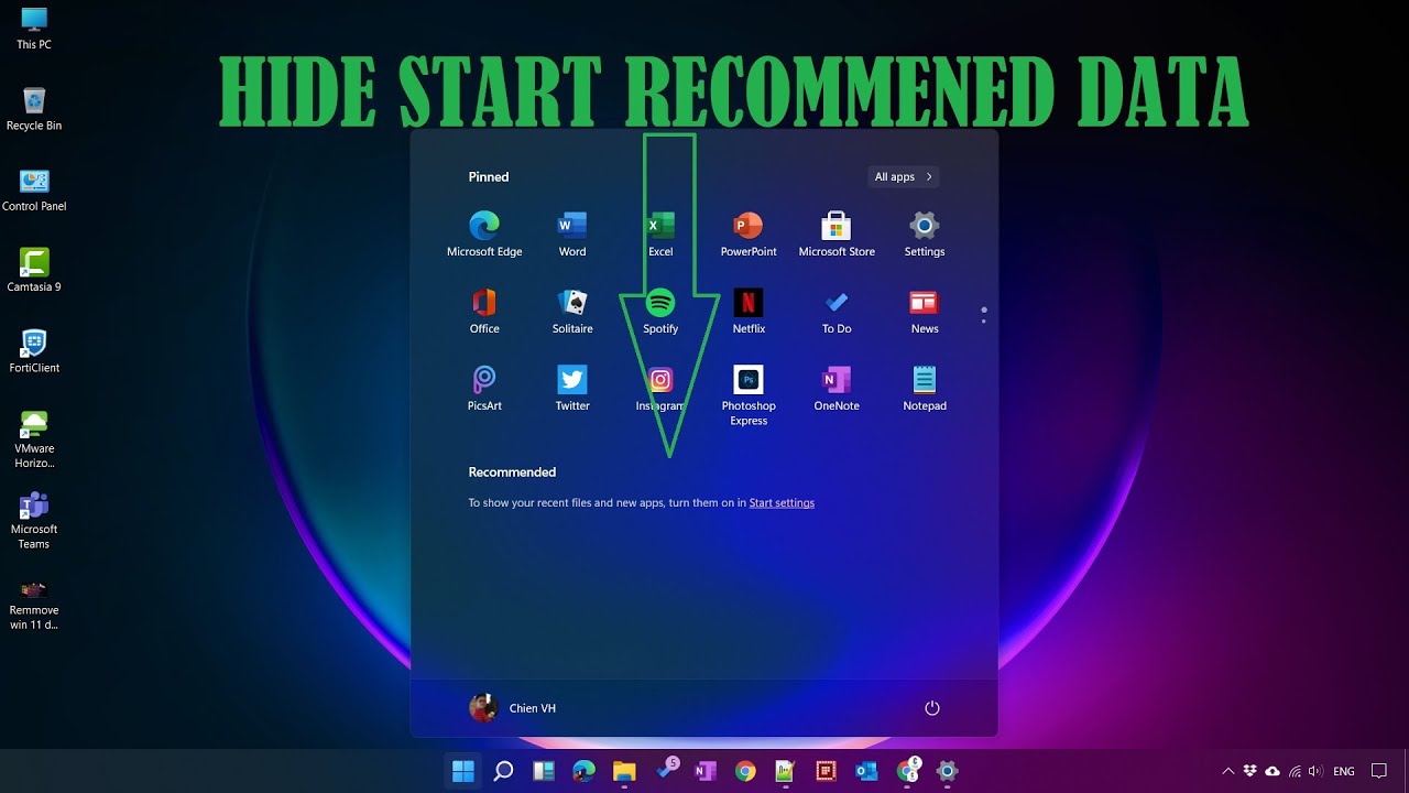 Windows 11 | Hide data in Windows 11 Recommended Section - YouTube