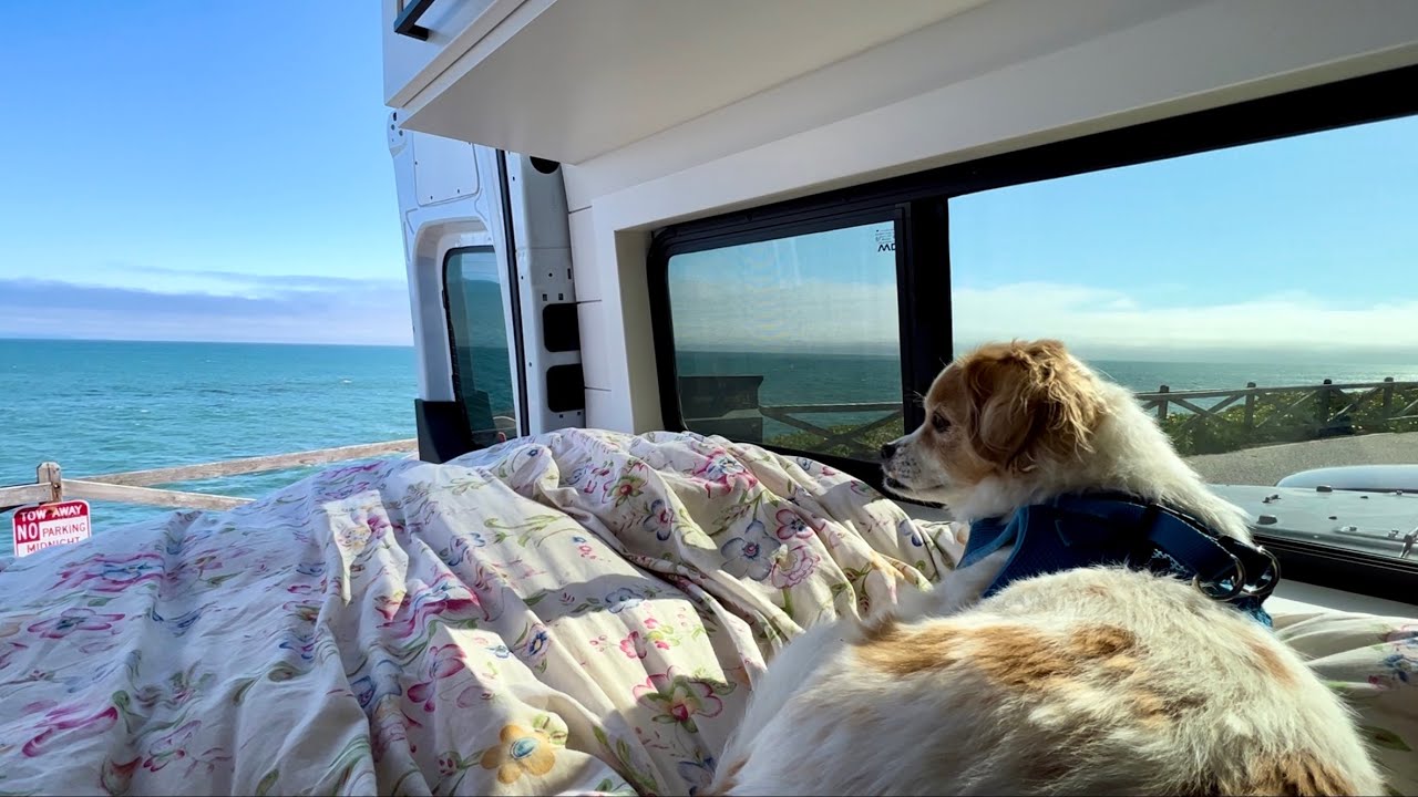 1st trip of van life, California ocean front camping! - YouTube