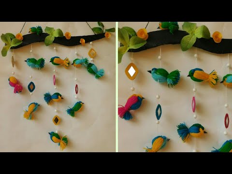 Amazing Woolen bird wall hanging ll DIY 2018 - YouTube