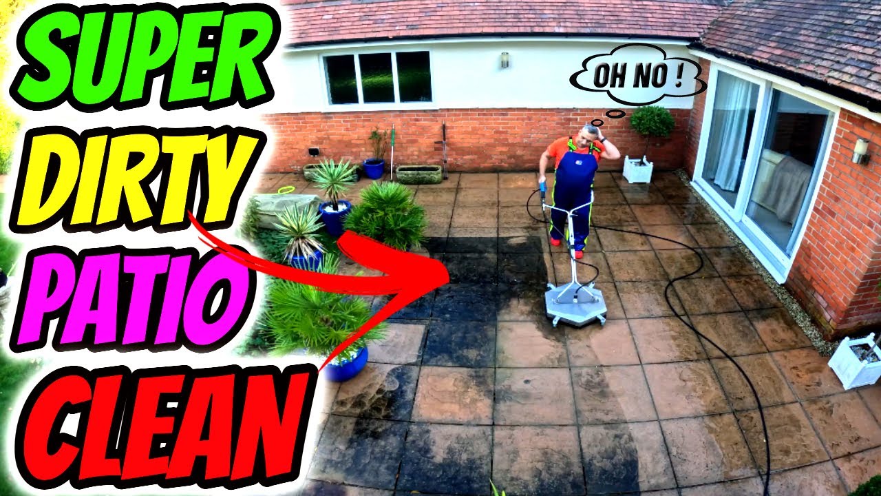 Super dirty patio cleaned to looking like new again - YouTube