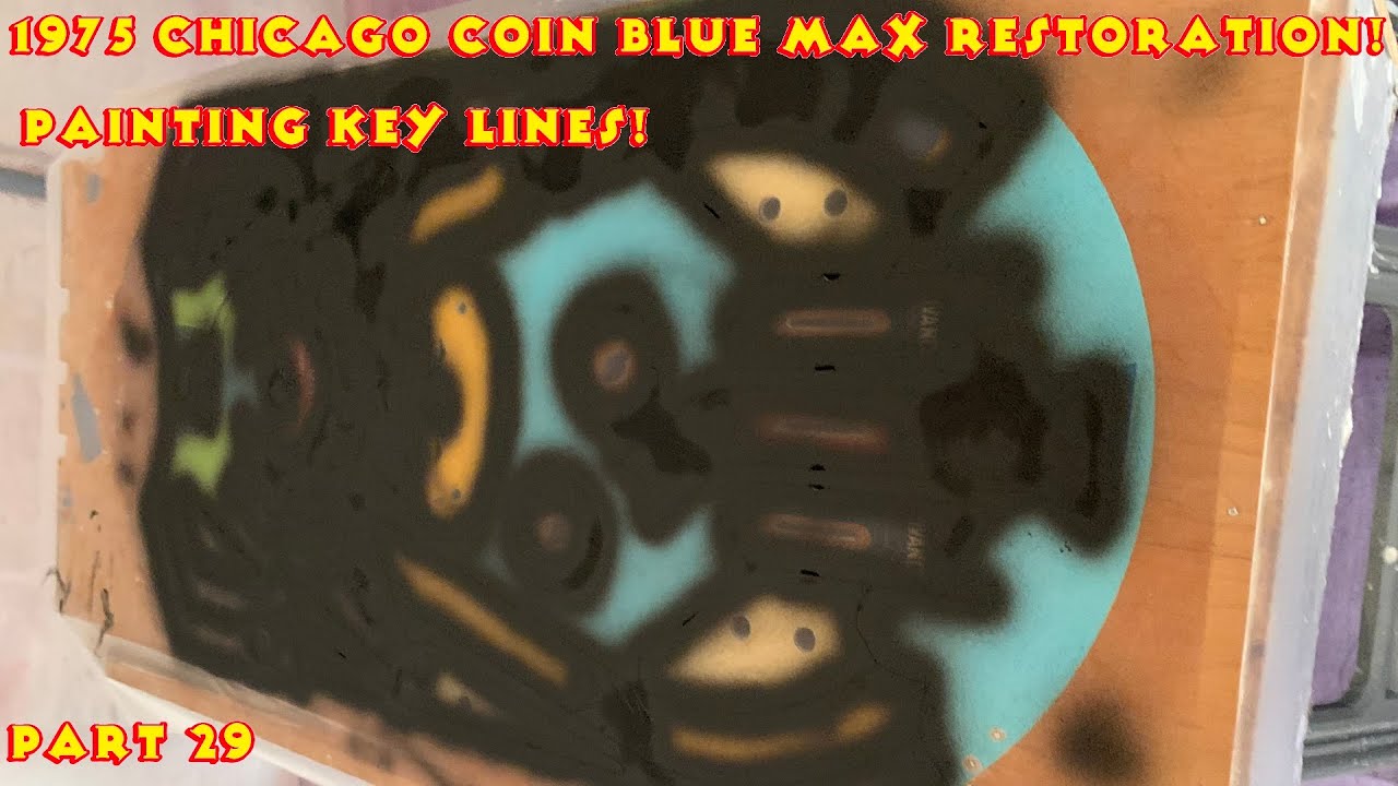 Repainting Key Lines! - Part 29, 1975 Chicago Coin Blue Max Pinball ...