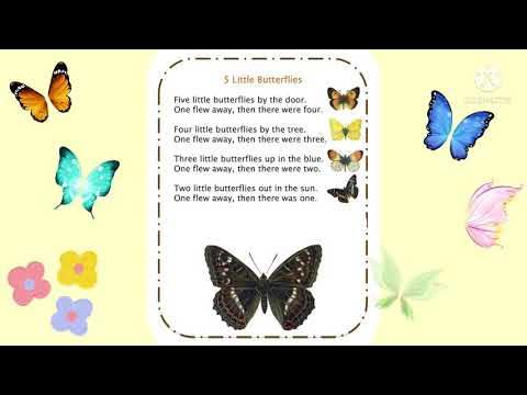Five Little Butterflies 🦋 poem for kids - YouTube