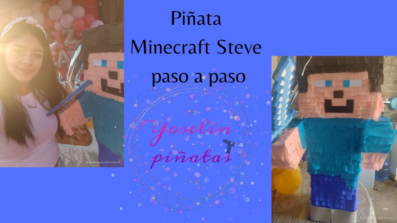 Piñata de steve minecraft. súper fácil con cajitas de cartón 😱 - YouTube