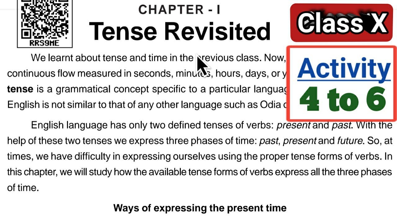 Tense Revisited Class 10 English grammar question answer discussion ...