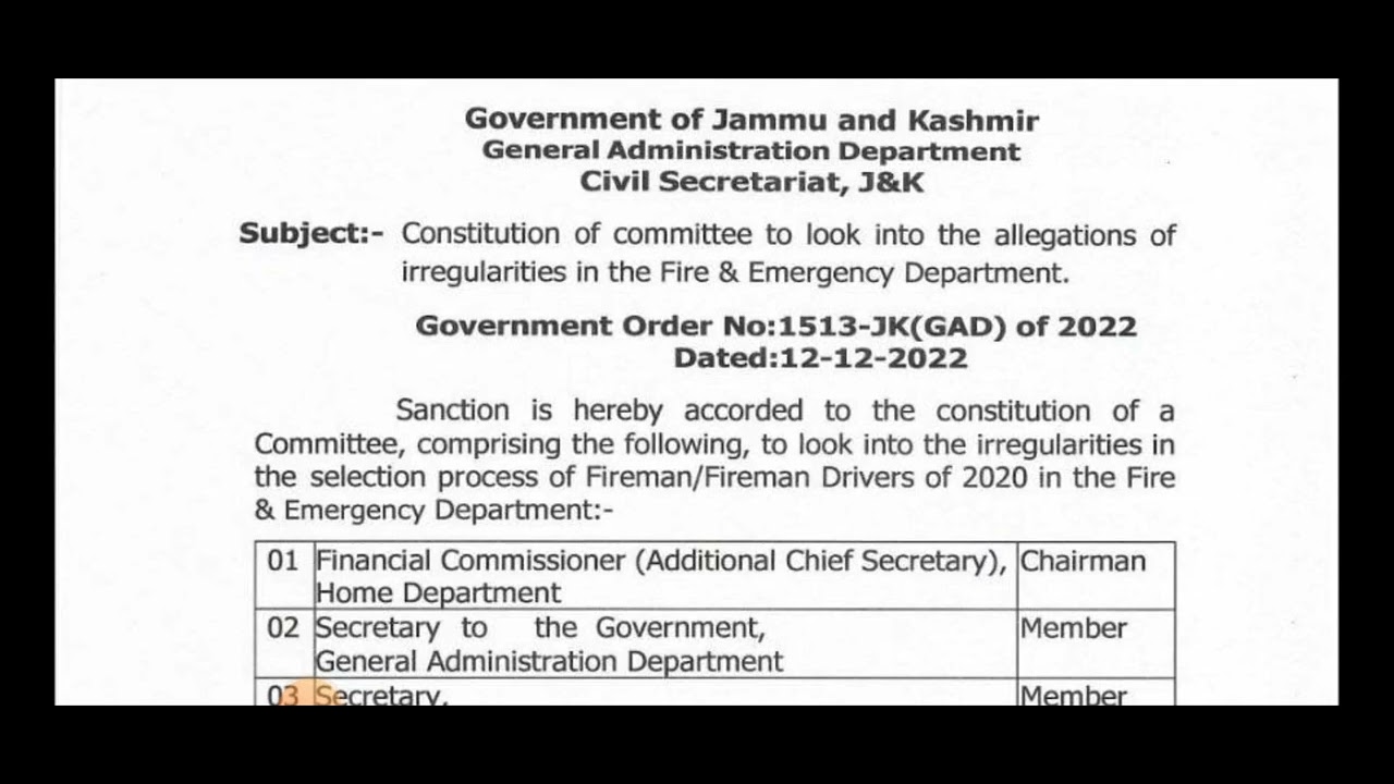 Fire & Emergency Exam 2020:- Govt orders Constitution of committee ...