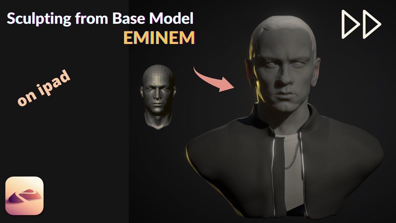 Sculpting on IPad - Eminem from base model (Nomad Sculpt) - YouTube