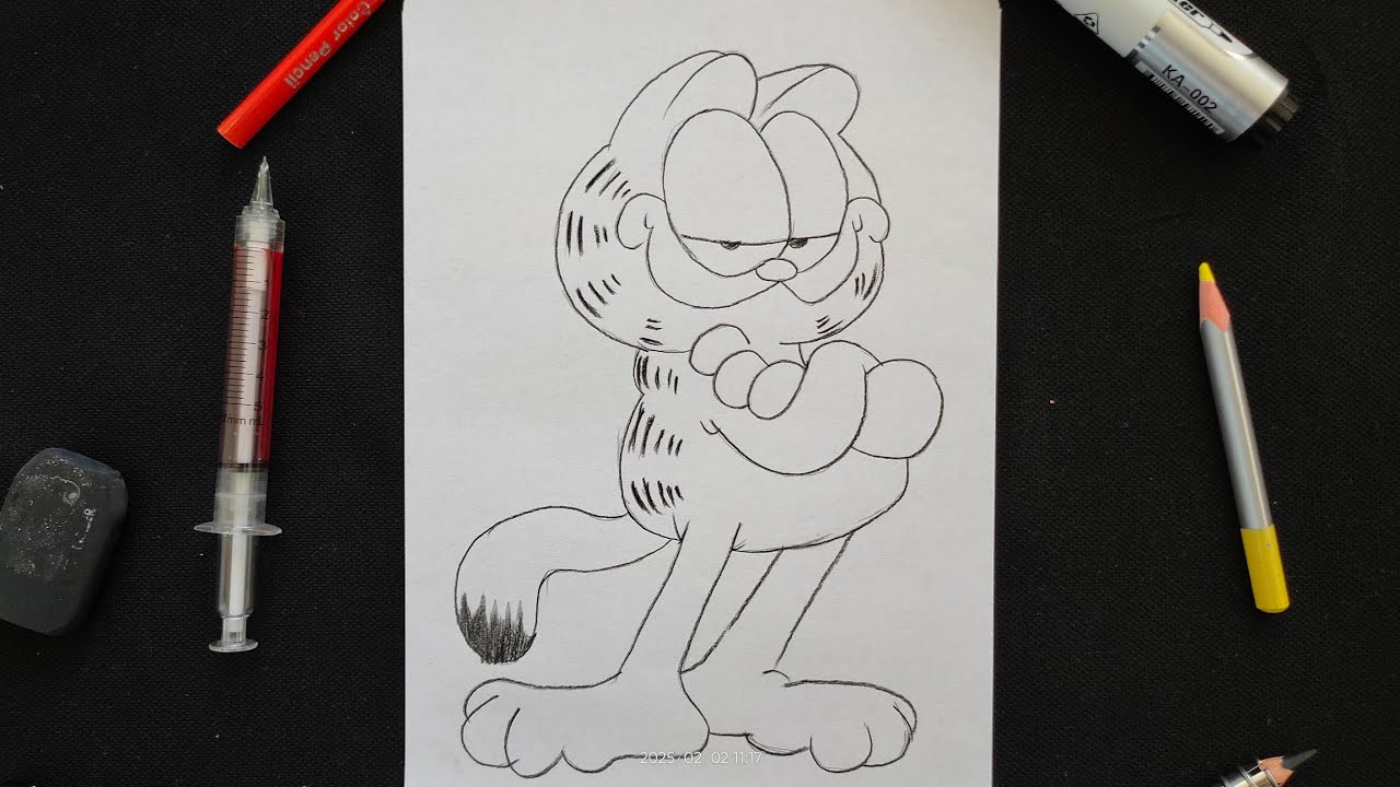 How to draw Garfield step by step #drawing #garfield #cat #tutorial # ...