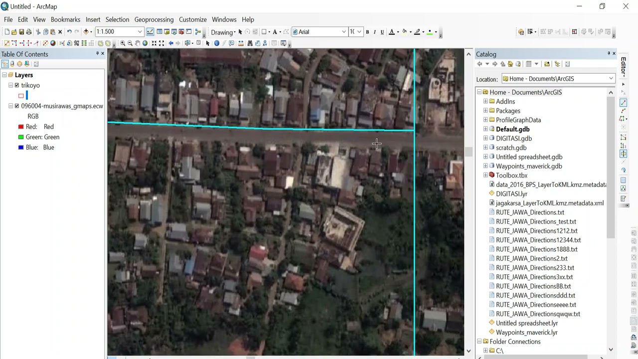digitasi peta persil dengan cut polygon - YouTube