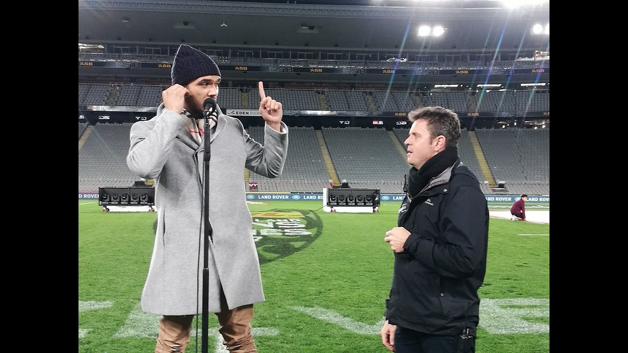 Interview with the Anthem Singer - Nick AFOA #NZLvBIL - YouTube