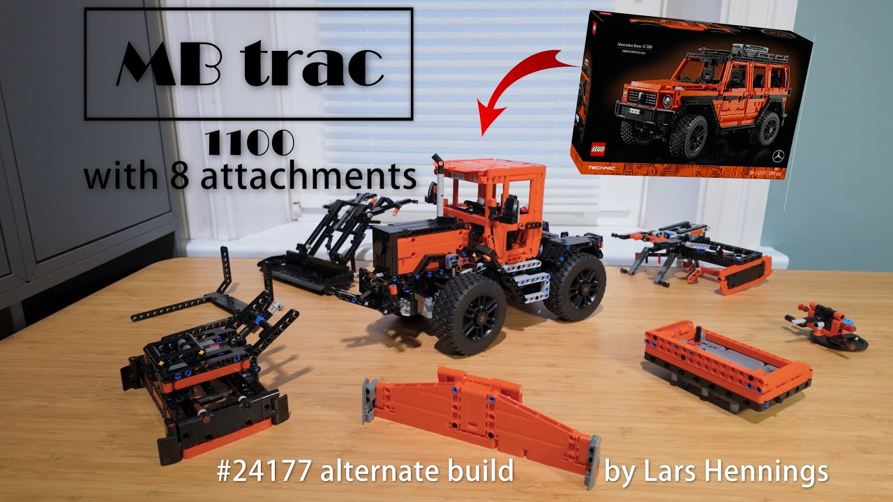 Lego Technic MB Trac 1100 with 8 attachments! - A #42177 alternate ...