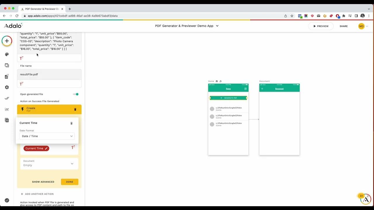 Configuration of Adalo PDF Generator Component - YouTube