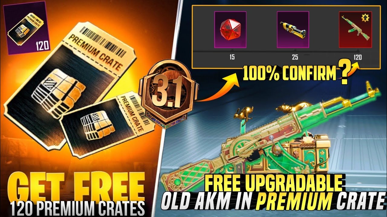 New Premium Crate Is Here | OLD AKM In Premium Crate | 120 Free Premium ...