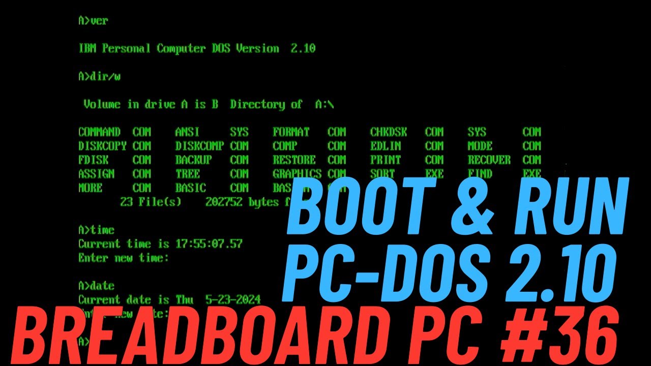 Breadboard 8088 PC Boot & Run PC-DOS 2.10 #36 - YouTube